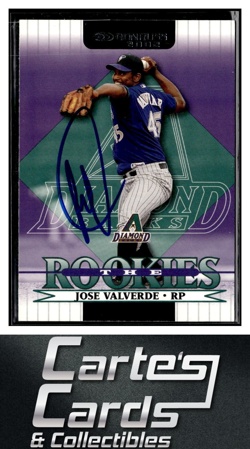 Jose Valverde 2002 Donruss The Rookies #49 Dbacks TTM/IP Signed ...