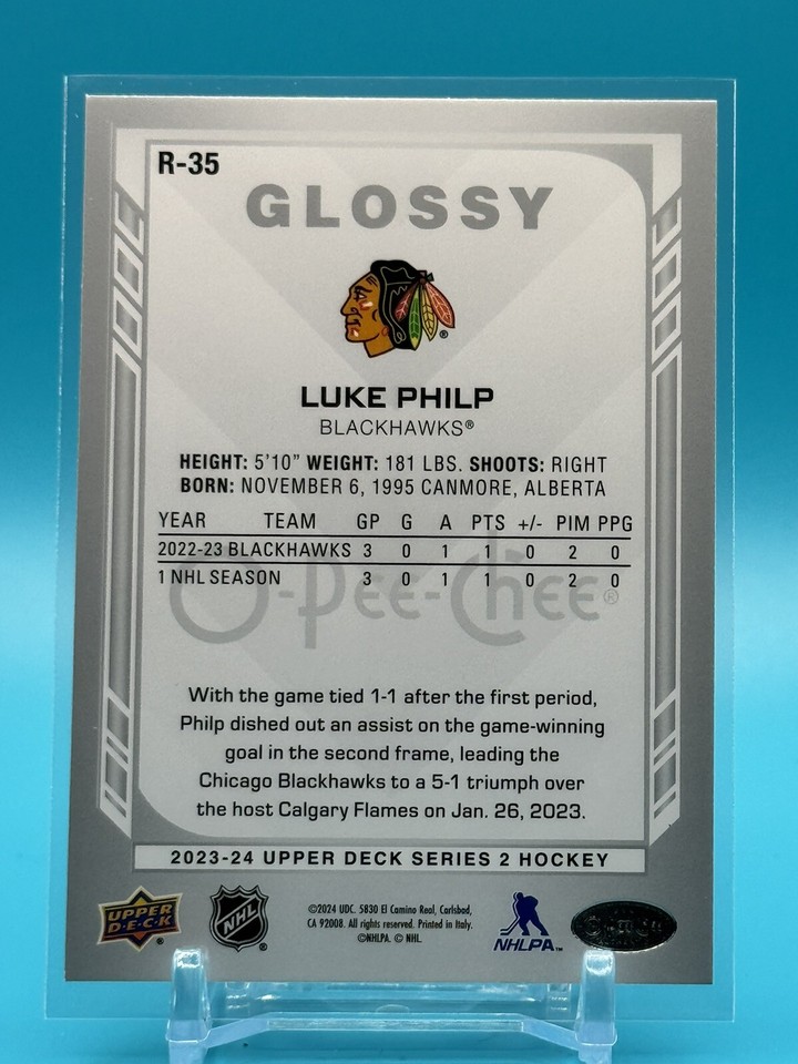 2023-24 Upper Deck Series 1 Hockey Luke PHILIP O-Pee-Chee Glossy #R-35 ...