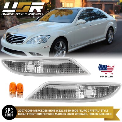 DEPO Clear Lens Bumper Side Lights For 07-09 Mercedes W221 S Class S550 ...
