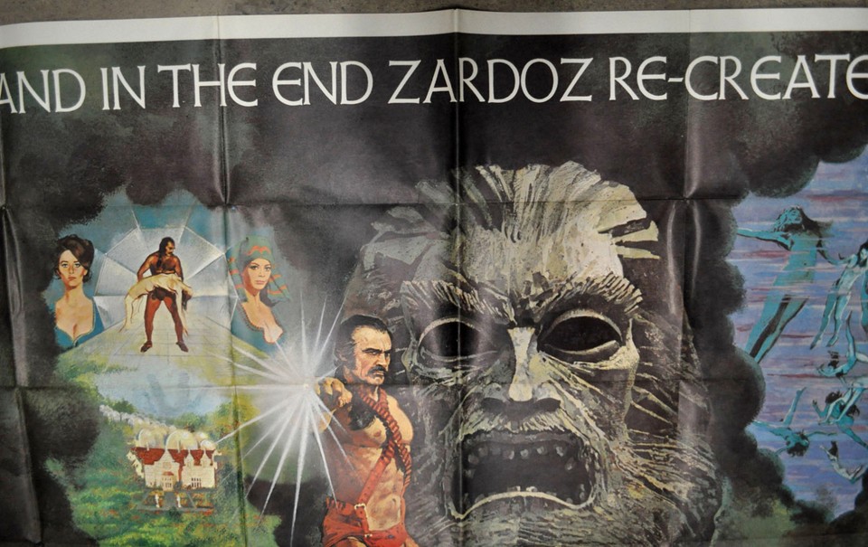 ZARDOZ 1974 ORIGINAL 81X81 MOVIE POSTER SEAN CONNERY CHARLOTTE RAMPLING ...
