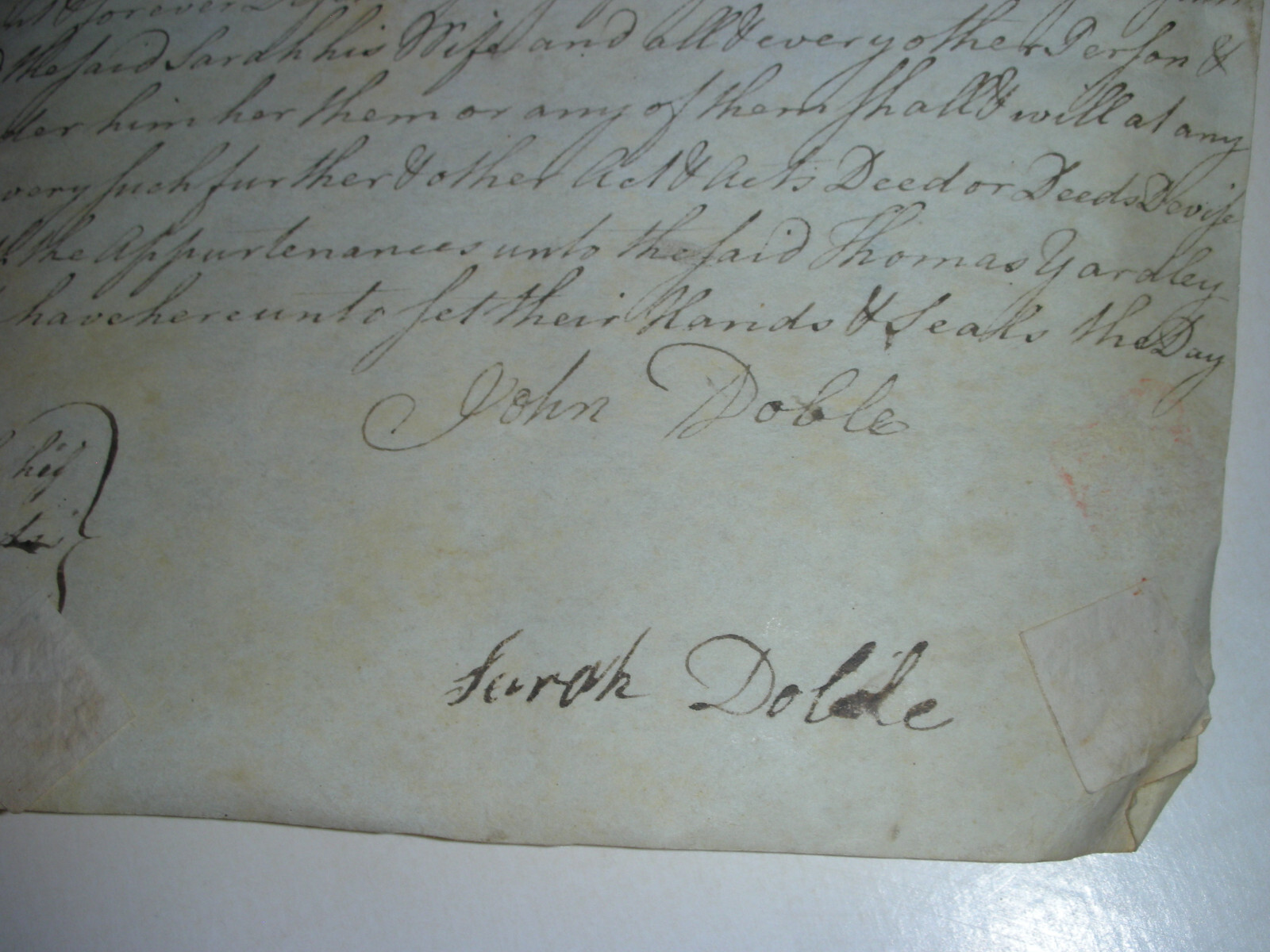 18thc Antique American Deed Vellum Bucks County PA - Thomas Yardley ...