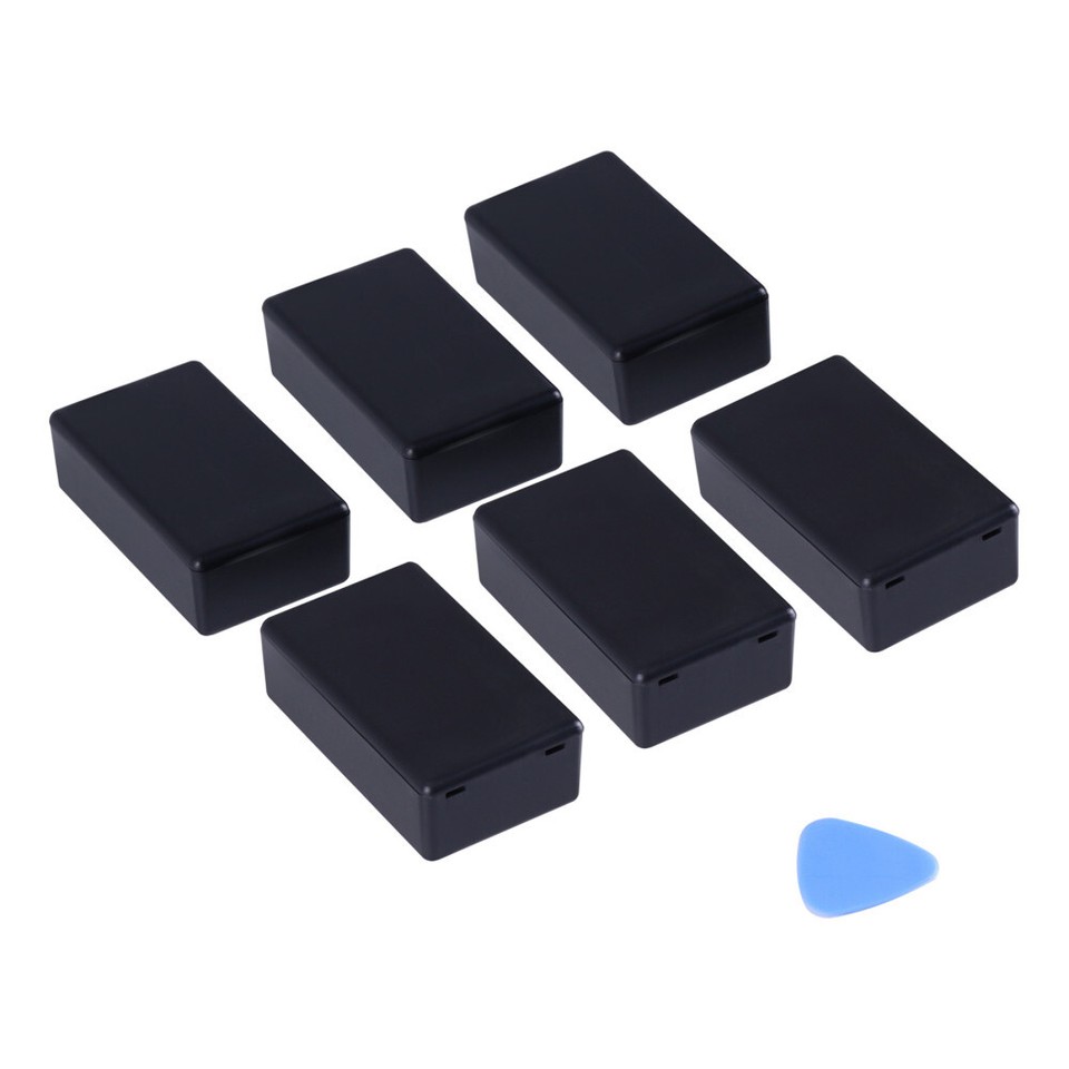 6pcs Black Project Boxes ABS Plastic Electrical Project Case Power ...