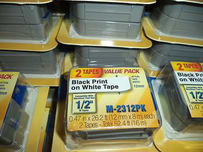 2 pack Brother M231 P-Touch Label Tape Ptouch ORIGINAL NIB 1/2" M-231 M ...