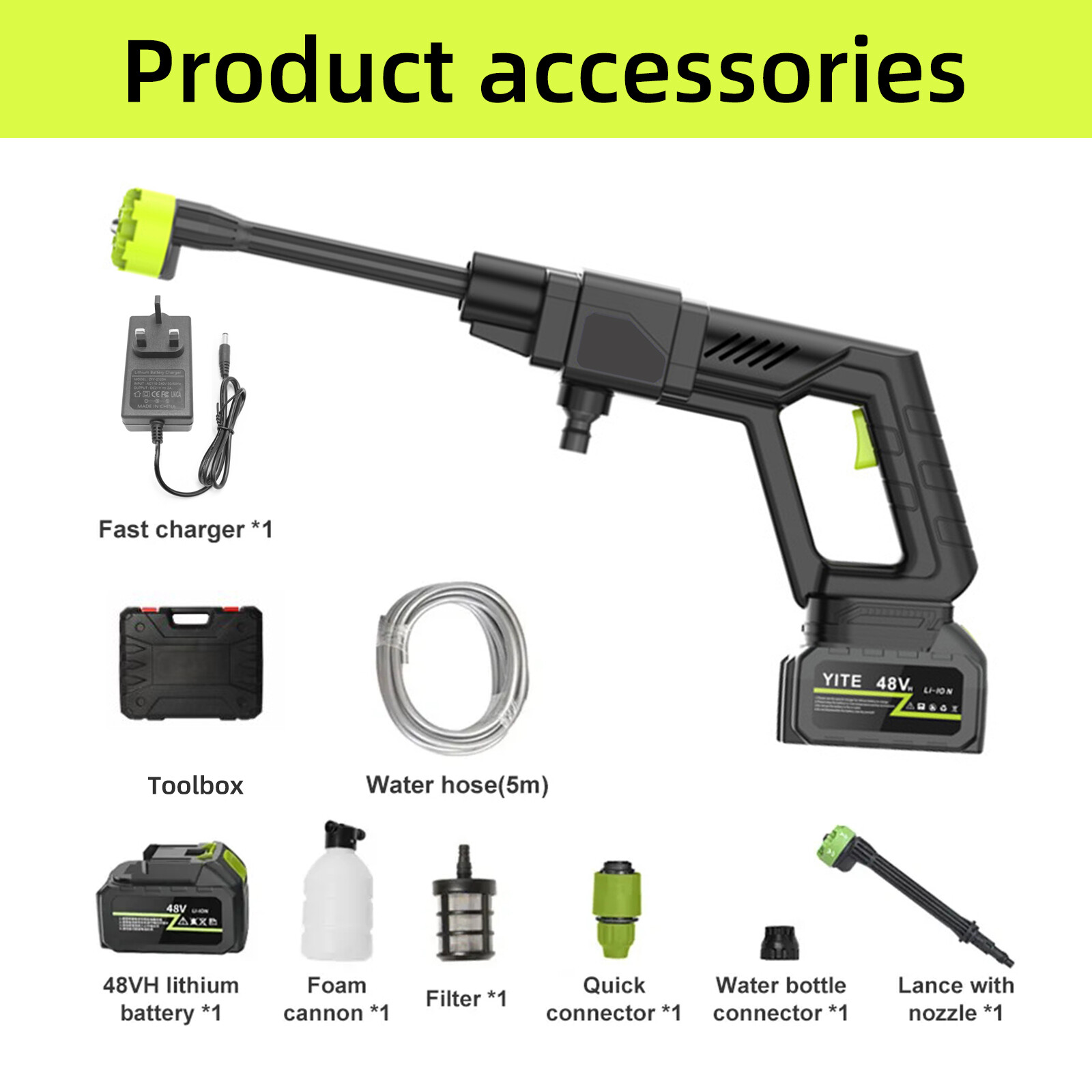 12000mAh Cordless Portable Car High Pressure Washer Jet Water Cleaner ...