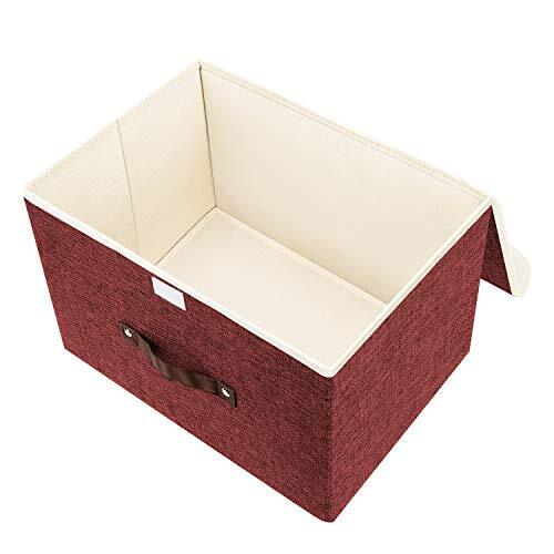 Collapsible Storage Boxes, Washable Fabric 2-pcs 14.9x9.8x9.8 in Red ...