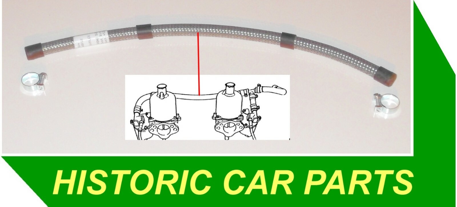 MGBGT MGB Roadster 1968-72 - CARB TO CARB FUEL PIPE & CLIPS for SU HS4 ...