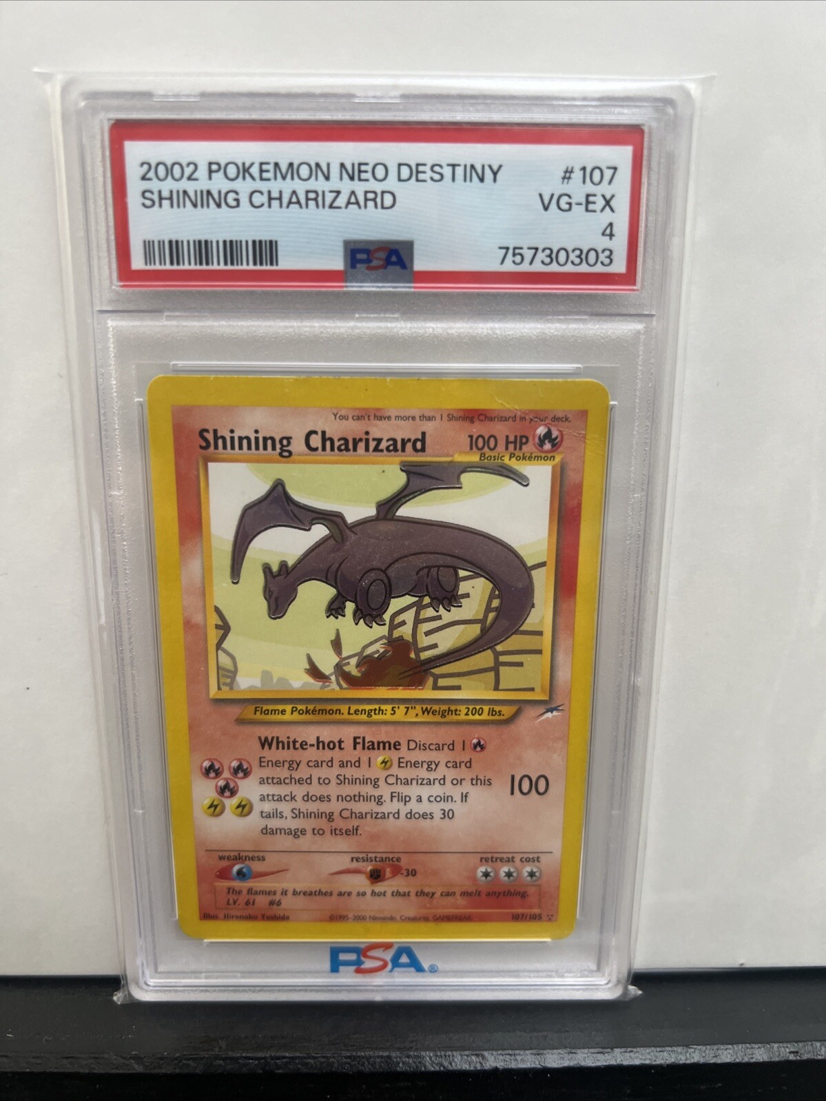 Pokemon Card PSA 4 Shining Charizard Neo Destiny 2002 Holo WotC 107/105 ...