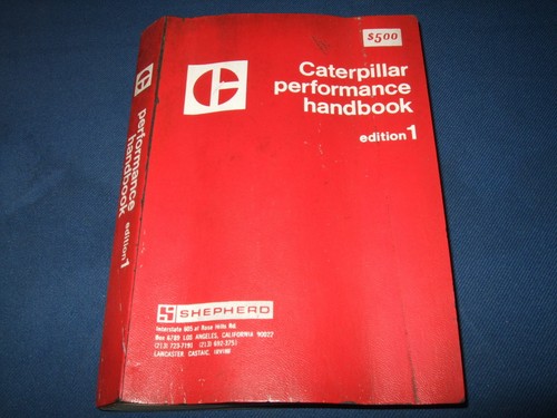 Cat Caterpillar Performance Handbook Édition 1 Un 1ST Livre Manuel 1970 ...