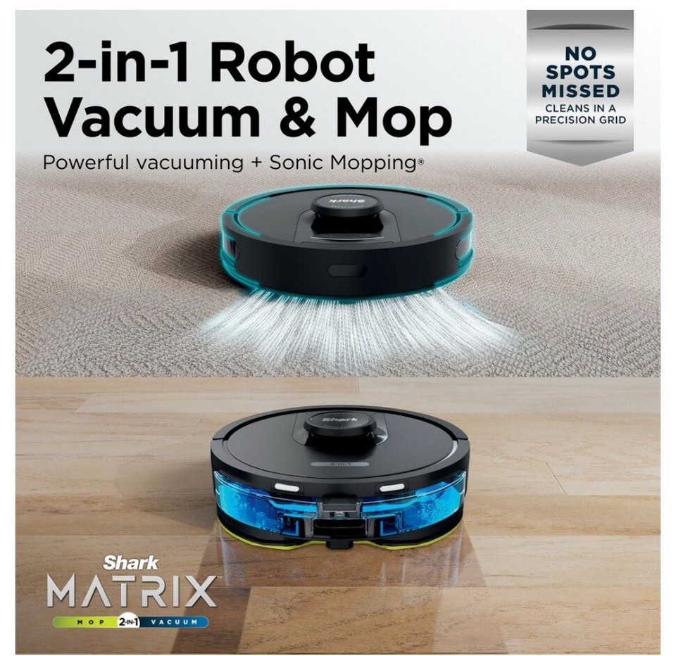 Shark Matrix 2-in-1 Robot Vacuum & Mop 30 Day Dock NEW Lidar Precision ...