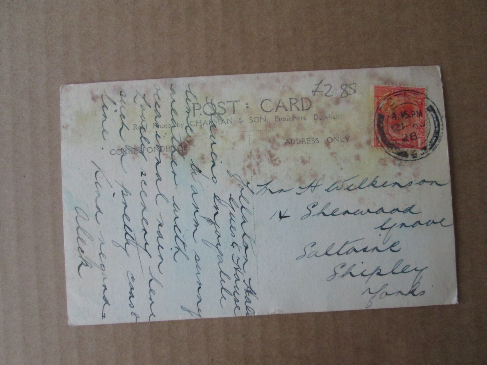 Postcard of Follaton House, Totnes 11005 (1928 posted RP) | eBay UK