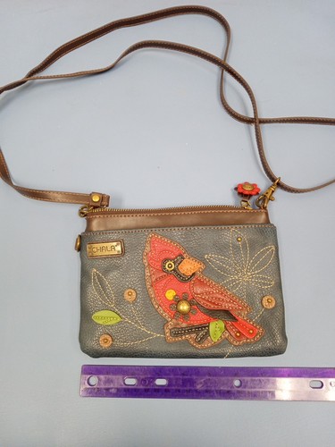 Women's Small Faux Leather Chala Crossbody Handbag Purse Black Red ...