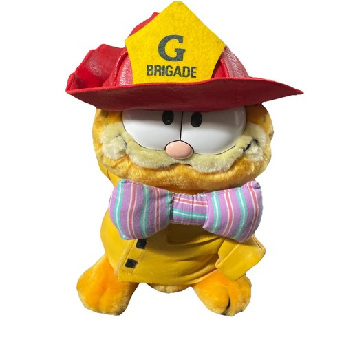 Garfield Plush Stuffed Animal 1981 G Brigade 10” Fireman Fire Fighter ...