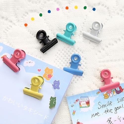 Set of 12 Cute Small Document File Clips, Metal Office Supplies ...
