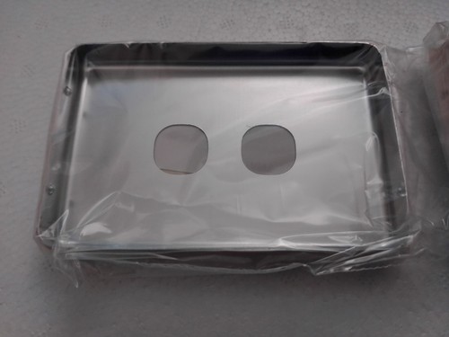 (1 COVER) Clipsal C2032C Chrome Cover Plate for C2000 Double On Off ...