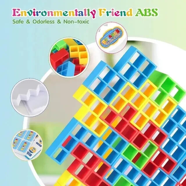 48 Pcs Tetris Tower Balance Game Building Toys Tetris Puzzle birthday ...