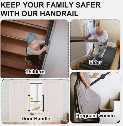 Indoor / Outdoor Metal Handrail Stairs Grab Rail 60-300cm ...