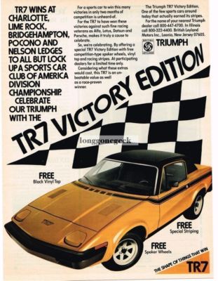 1976 Triumph TR7 Yellow Victory Edition Vintage Print Ad | eBay