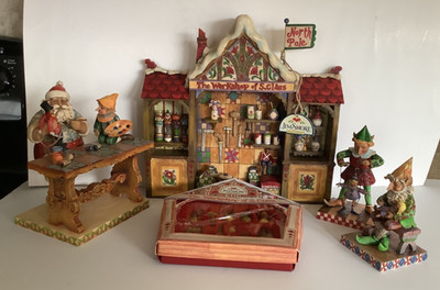 Jim Shore Heartwood Creek Santa's Workshop Christmas Set of 4 ...