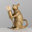 Animal Table Lamp Metallic Gold 20CM Tall Retro Rat Holding a Bulb ...