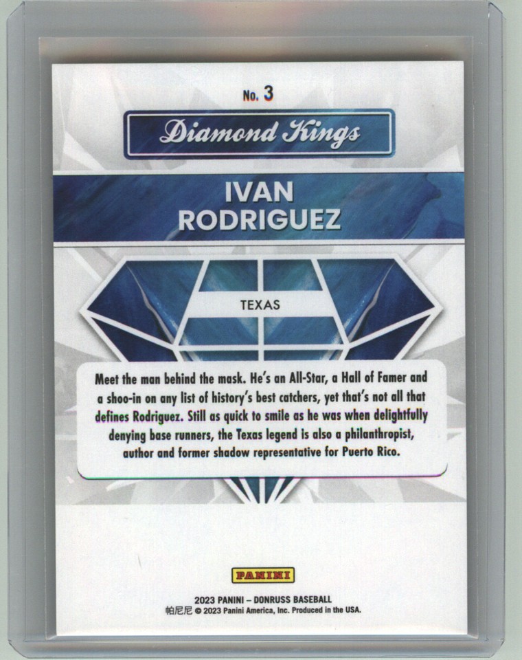 2023 Donruss 3 Ivan Rodriguez Holo Red DK,SN2023 Texas Rangers | eBay