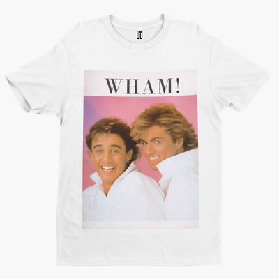 Wham T-Shirt Vintage White Pink Band George Michael Ridgeley Unisex ...