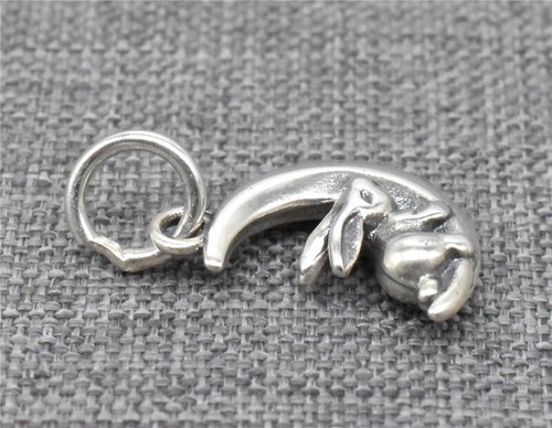 4pcs of 925 Sterling Silver Moon Rabbit Bunny Charm for Easter Bracelet ...