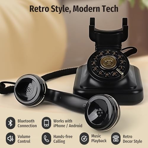 Bluetooth Retro Phone with Speakerphone, Bluetooth Landline Telephone ...