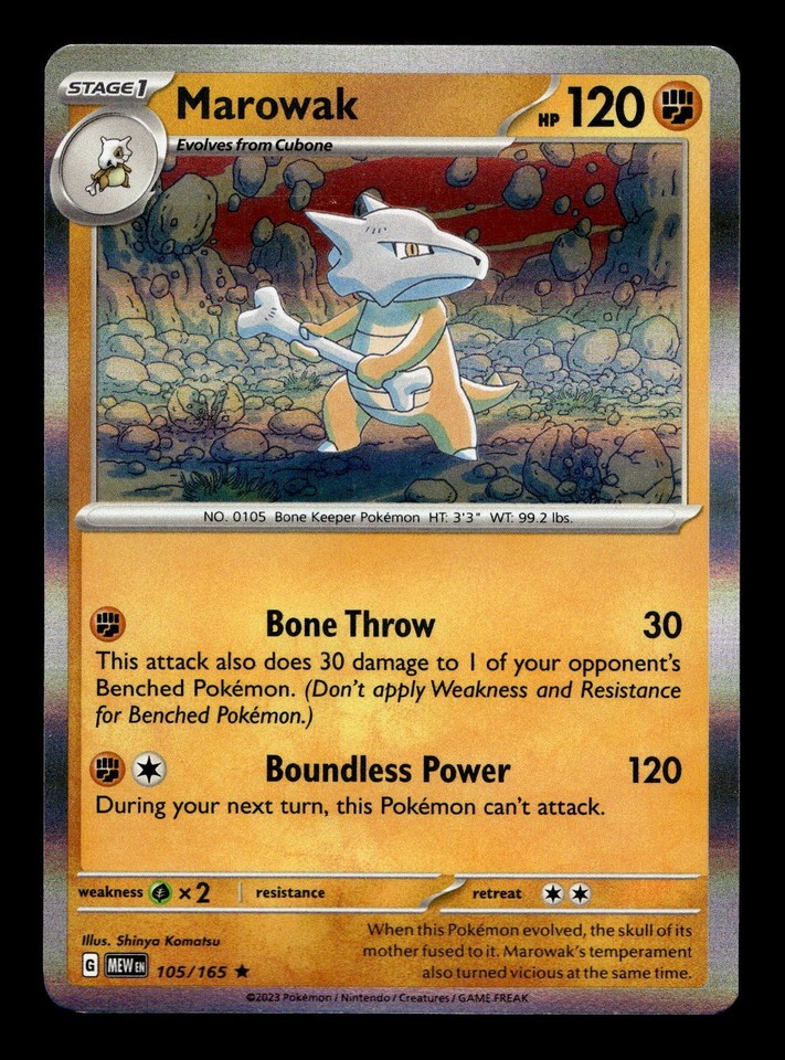 Cubone Marowak Pokemon Card! Rare Holo/Reverse Holo GX EX Choose Your ...