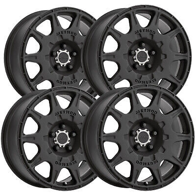 (Set of 4) Method MR502 Rally 17x8 5x100 +38mm Matte Black Wheels Rims ...