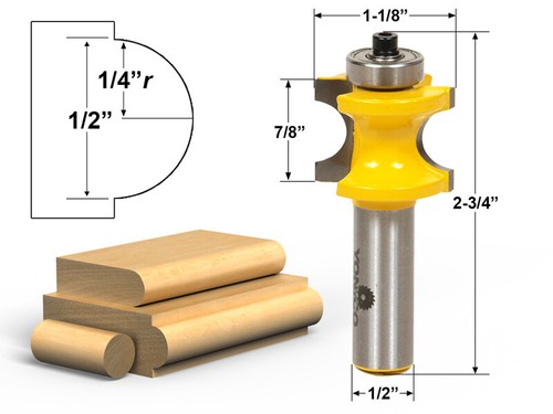 1/4" Radius Bullnose Router Bit - 1/2" Shank - Yonico 13115 | eBay