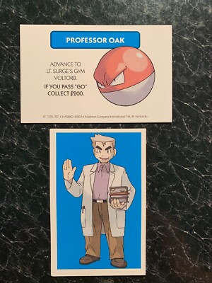 Monopoly Pokemon PROFESSOR OAK LT. SURGE GYM VOLTORB Card Game ...