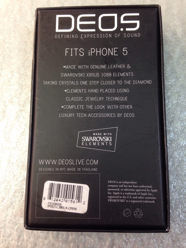 Iphone 5 Case Black Deos Leather Swarovski Crystal Bling Scissors for ...