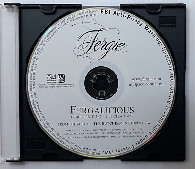 Fergie Fergalicious 2 Track Promo CD Black Eyed Peas Radio Edit Clean ...