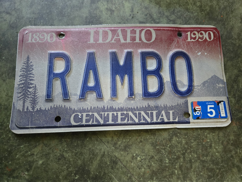 1990 Idaho Centennial Personalized License Plate RAMBO | eBay