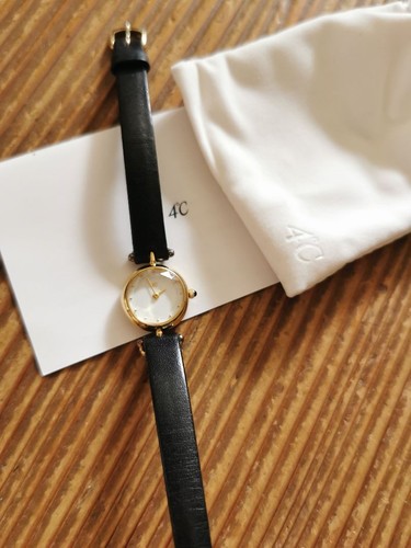Canal 4C 4℃Analog Quartz Women Onyx K22 Ygp Gold Plate Polyhedral ...