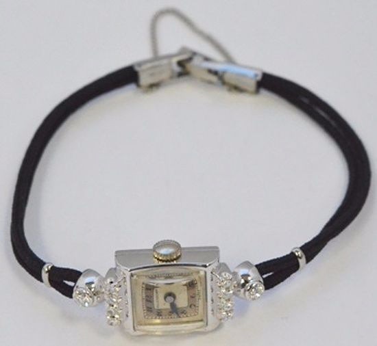 W507- Vintage Ladies 14k White Gold with Diamonds Ollendorff Watch | eBay