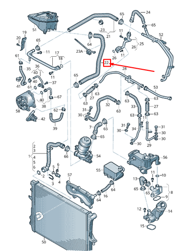 AUDI Q7 4L Engine Coolant Reservoir Coolant Hose 7L8121073J | eBay ...