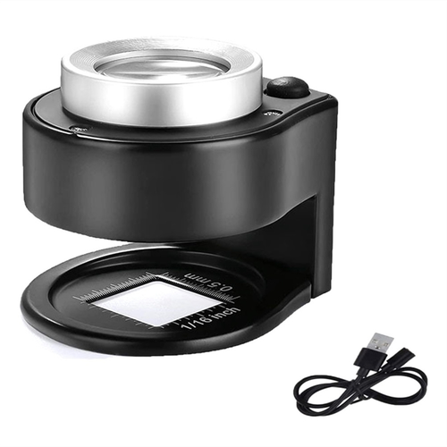 Magnifier 60X Reading Loupe 395Nm with 6 LED for Coin Stamps Jewelry ...