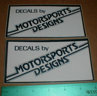 2 Vtg original Motorsports Designs nascar drag Racing Decal Sticker ...