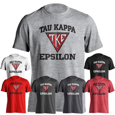 Tau Kappa Epsilon TKE Retro Distressed House Plate Logo Short Sleeve T ...