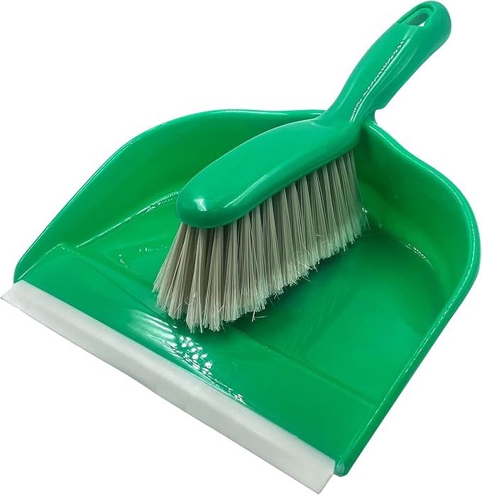 Colour Coded Dustpan and Brush Sets | 22cm Wide Plastic Dustpan with ...