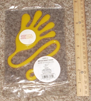 Jump Kids World Yellow Mega Snap Hand Snapper Stretch Snatch Toy Prank ...
