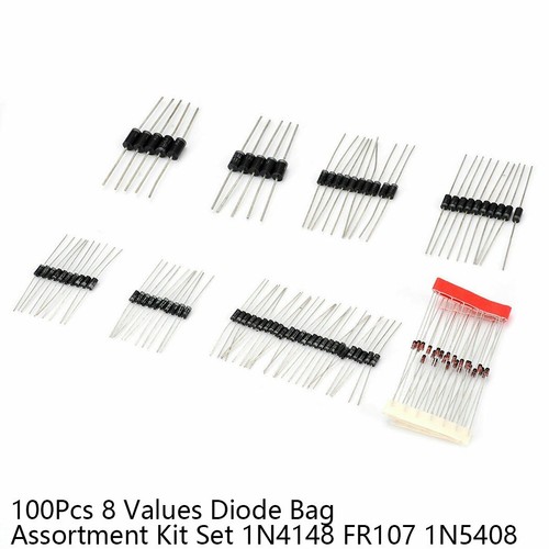Set Diode 100Pcs 1W 8 Values Assortment Bag DO-41 FR107 FR207 IN5408 ...