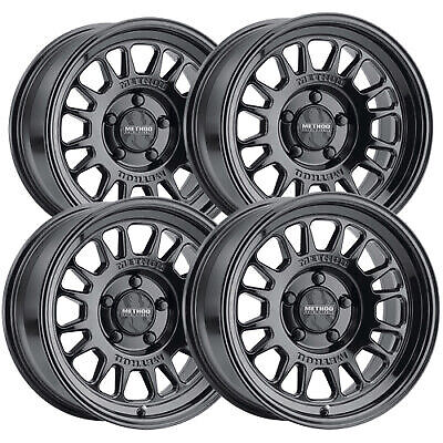 (Set of 4) Method MR318 17x8.5 5x5" +25mm Gloss Black Wheels Rims 17 ...