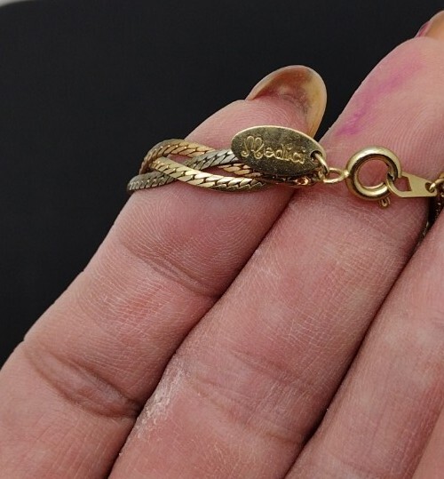 VINTAGE COSTUME JEWELRY / MEDICI NECKLACE / Tri TONE CHAIN / STYLISH | eBay