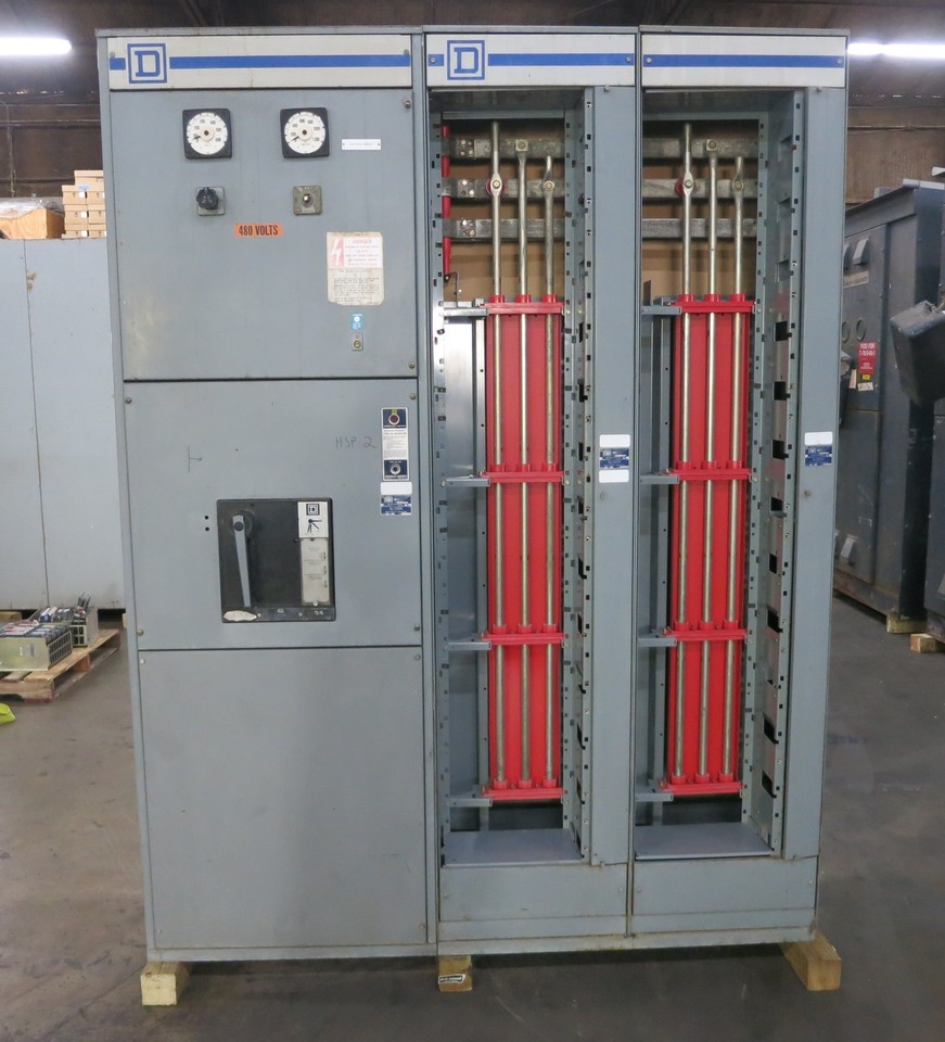 Square D Model 4 1200/300A MCC Motor Control Center 3x Section Main ...