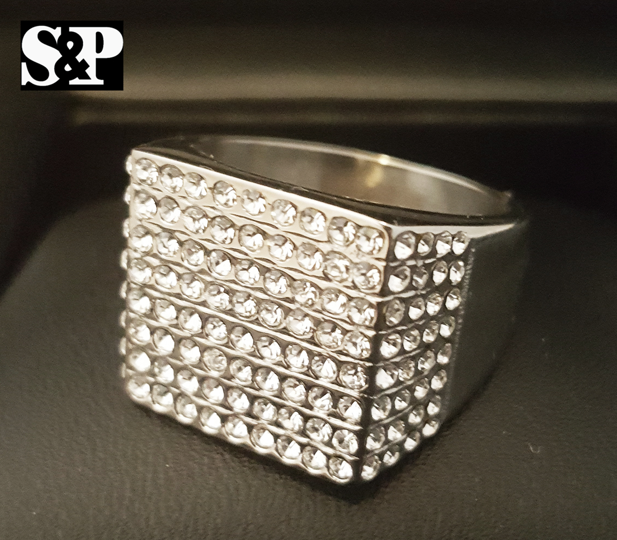 MEN HIP HOP ICED RAPPER CZ WATCH & STAINLESS STEEL RING & BRACELET ...