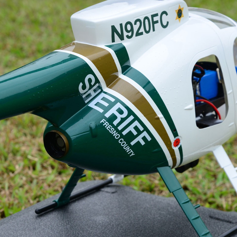Roban RTF 470 Size MD500E RC Helicopter 2 blades Green White Hughes GPS ...