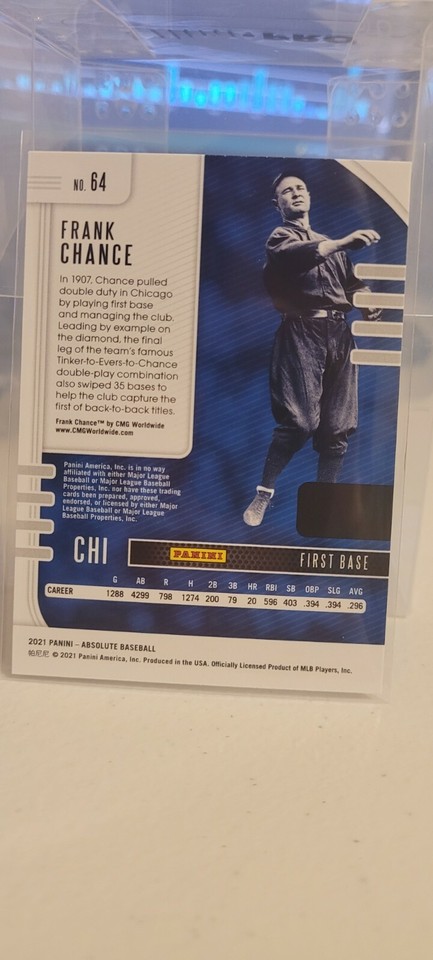 2021 Panini Absolute Baseball Base Frank Chance - Chicago Cubs #64 | eBay