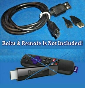 Power Cord 3 FT USB HD 4K M Cable FOR Roku 3500 3600 3700 3800 ...